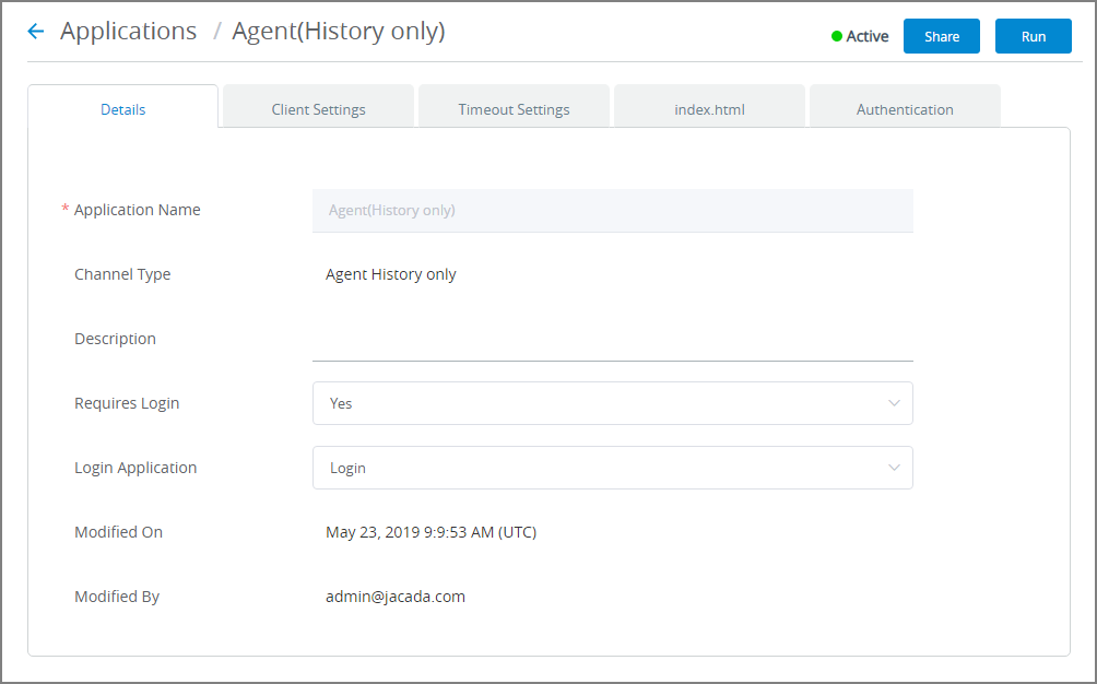 Agent (History Only) Application Settings – Uniphore Support